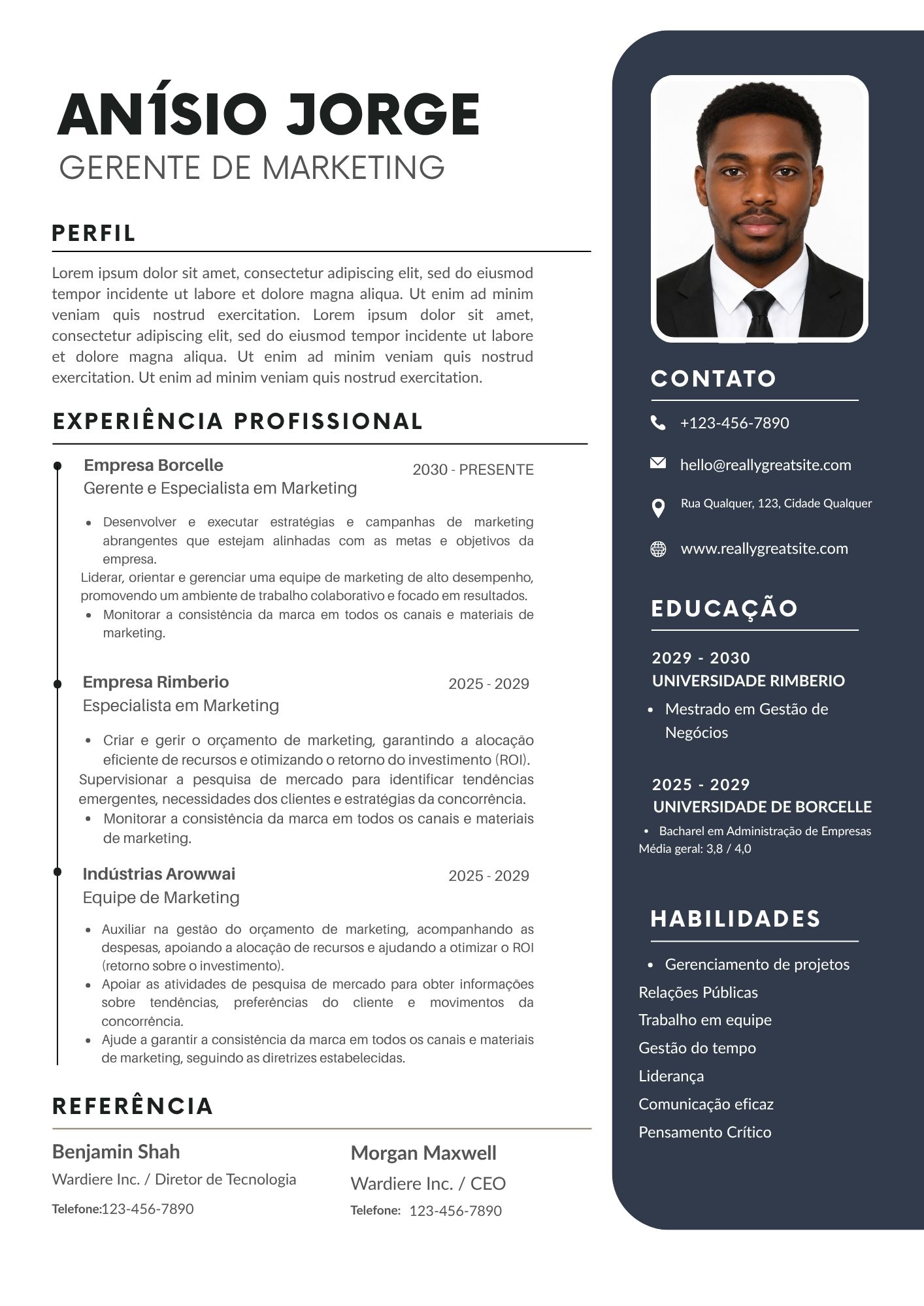 6 Modelos de Curriculum Vitae Profissionais em Word Grátis para ...